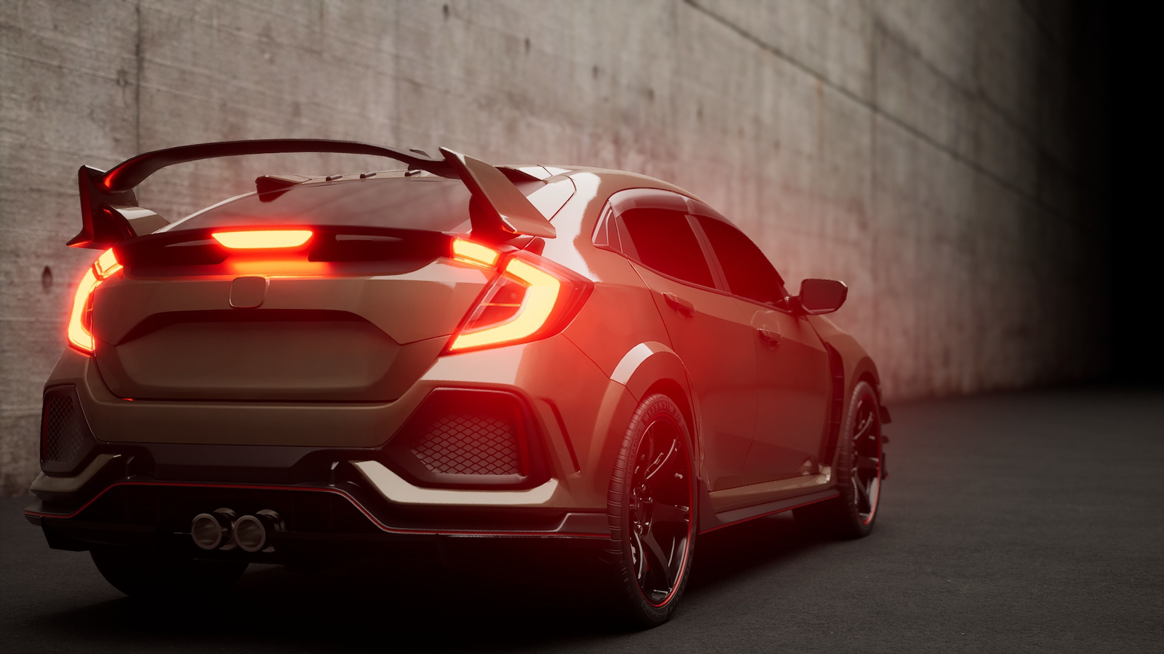 3D model Low poly Honda Civic Type R Varis 2017 without logo VR / AR ...