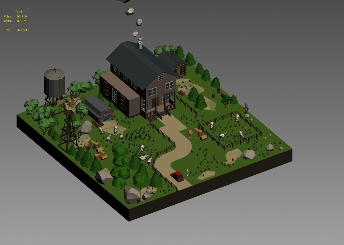 low poly farm 3D model | CGTrader