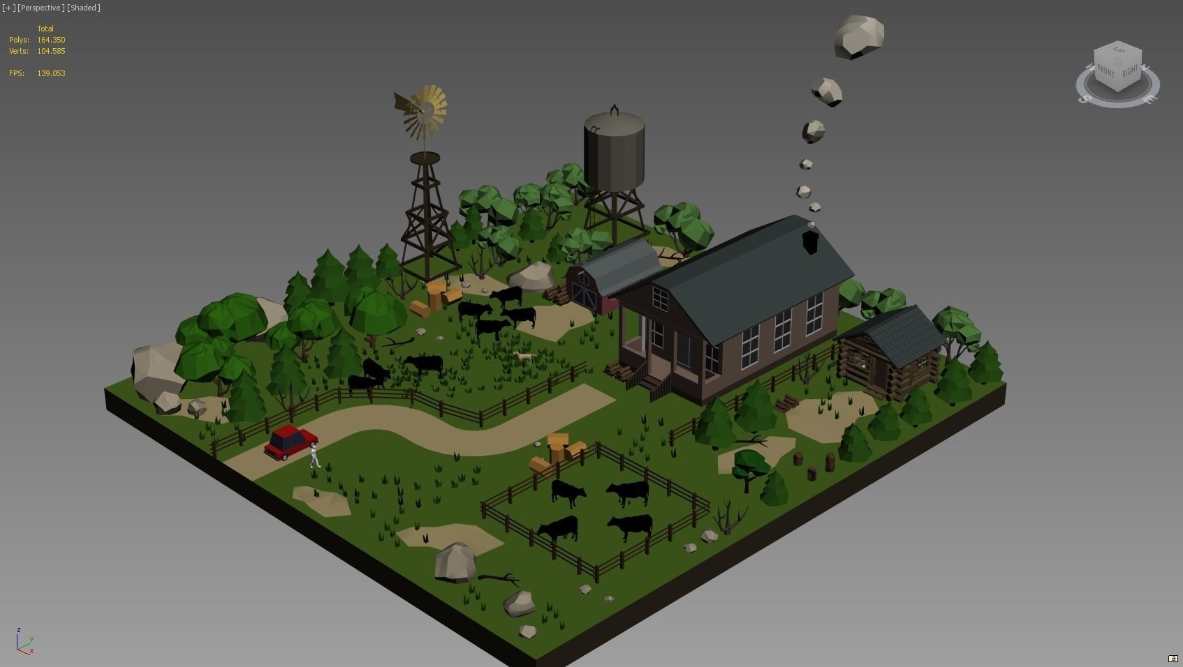 low poly farm 3D model | CGTrader