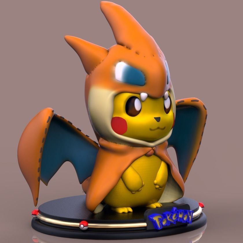 PIKACHU CHARIZARD Modelo para impresion 3D free 3D model 3D printable ...