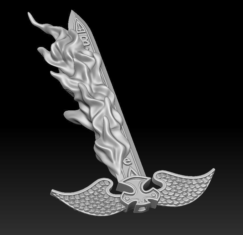 winged sword 3d print 3D model 3D printable | CGTrader