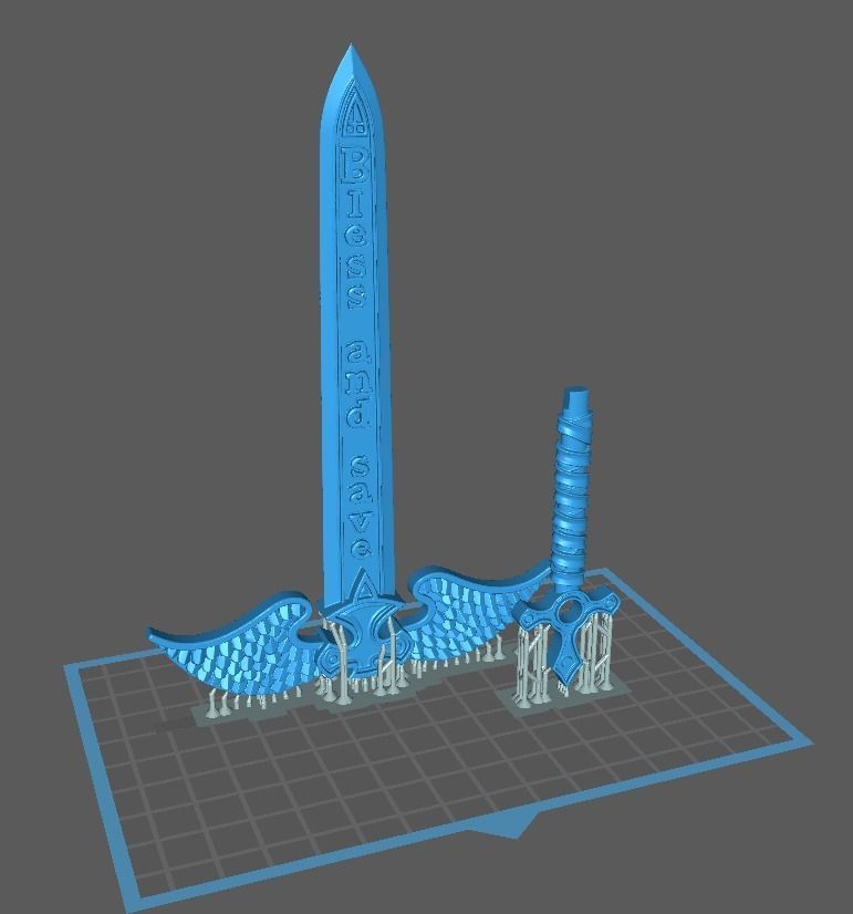 winged sword 3d print 3D model 3D printable | CGTrader