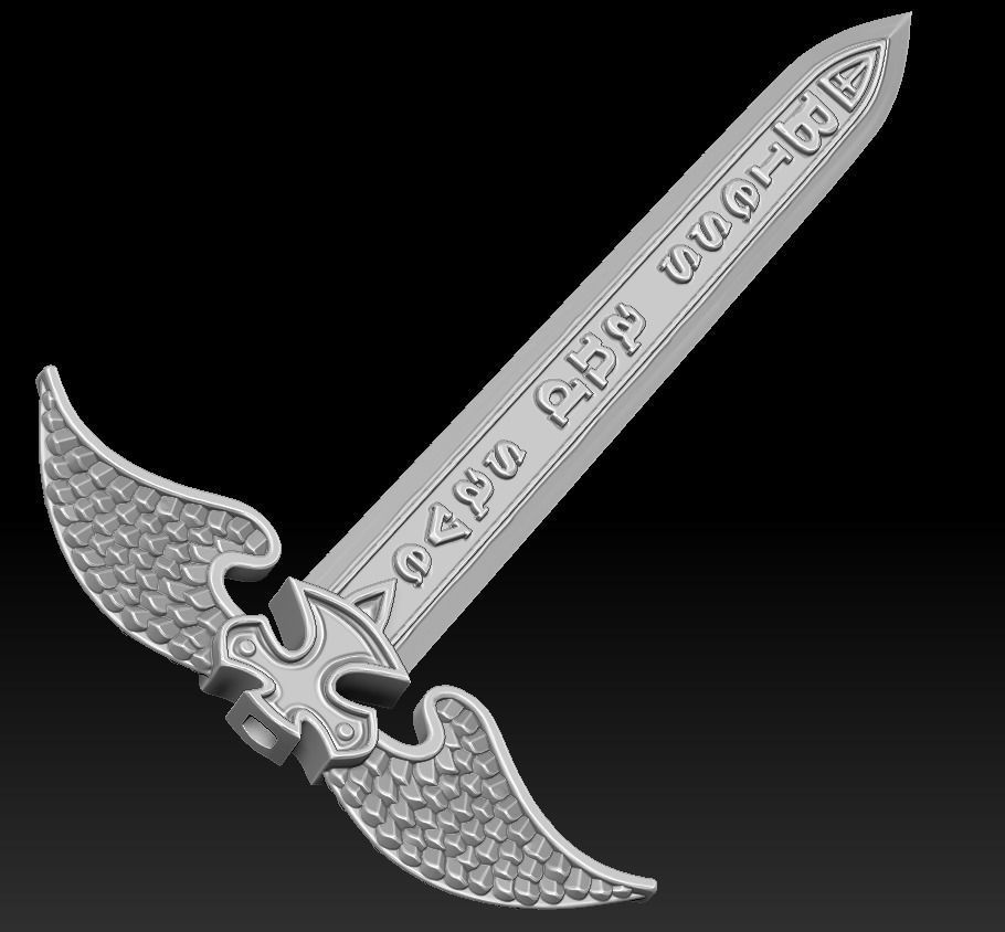 winged sword 3d print 3D model 3D printable | CGTrader