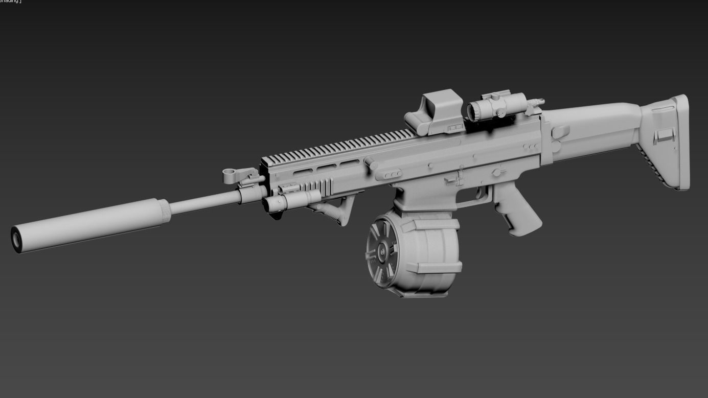 3D model FN SCAR - H - 25 Attachments - Customizable - Highly Detailed ...