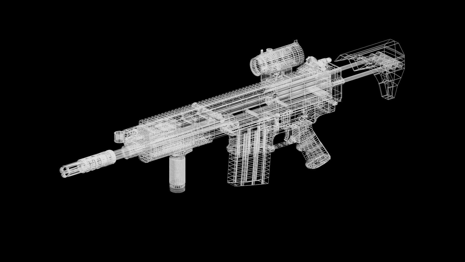 3D model FN SCAR - H - 25 Attachments - Customizable - Highly Detailed ...