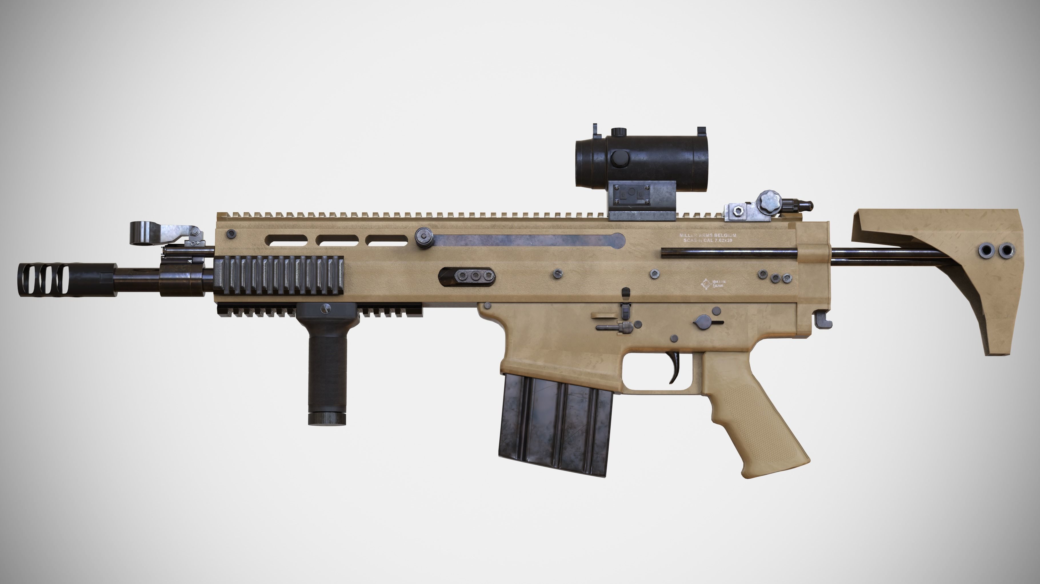 3D model FN SCAR - H - 25 Attachments - Customizable - Highly Detailed ...
