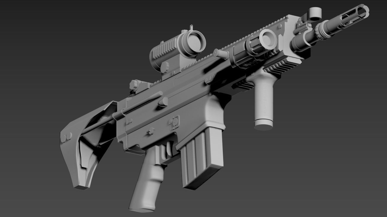 3D model FN SCAR - H - 25 Attachments - Customizable - Highly Detailed ...