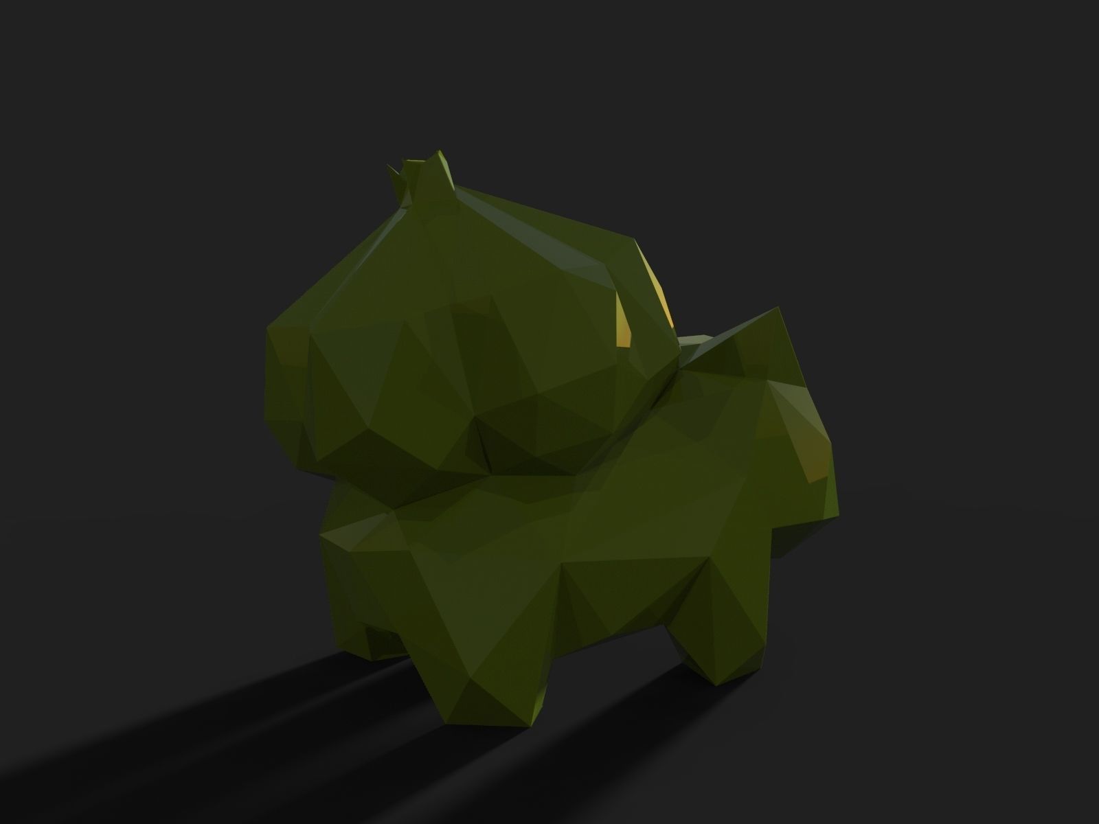 Bulbasaur Low Poly polygonal squirrel no 3D model 3D printable | CGTrader