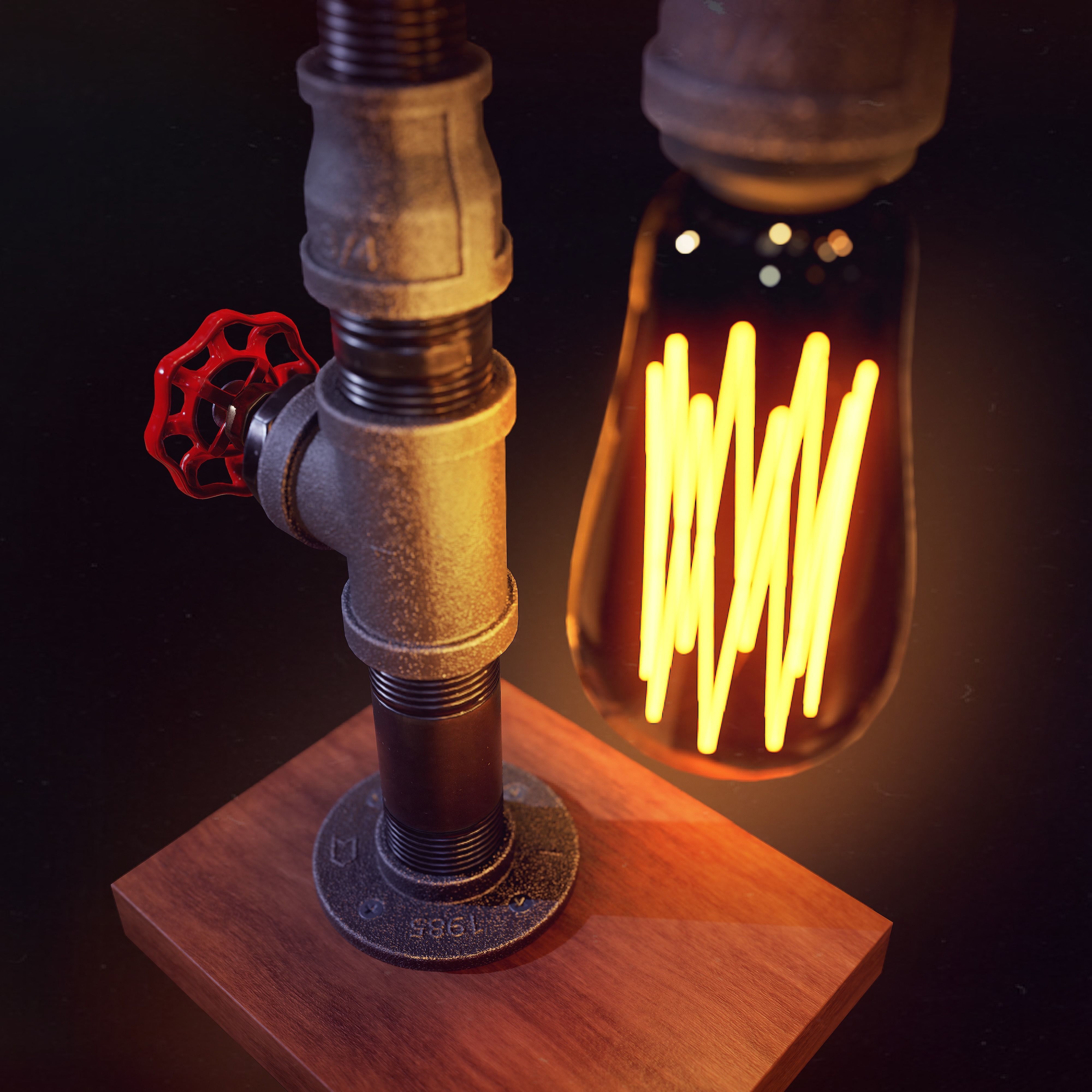 3D model DIY pipes lamp VR / AR / low-poly | CGTrader