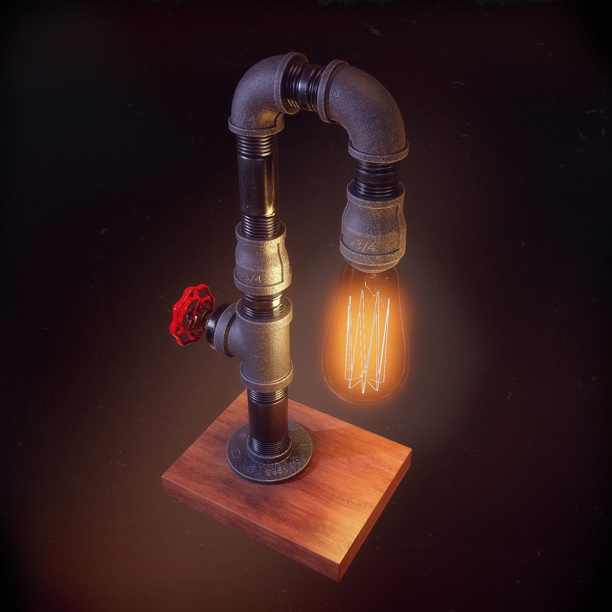 3D model DIY pipes lamp VR / AR / low-poly | CGTrader