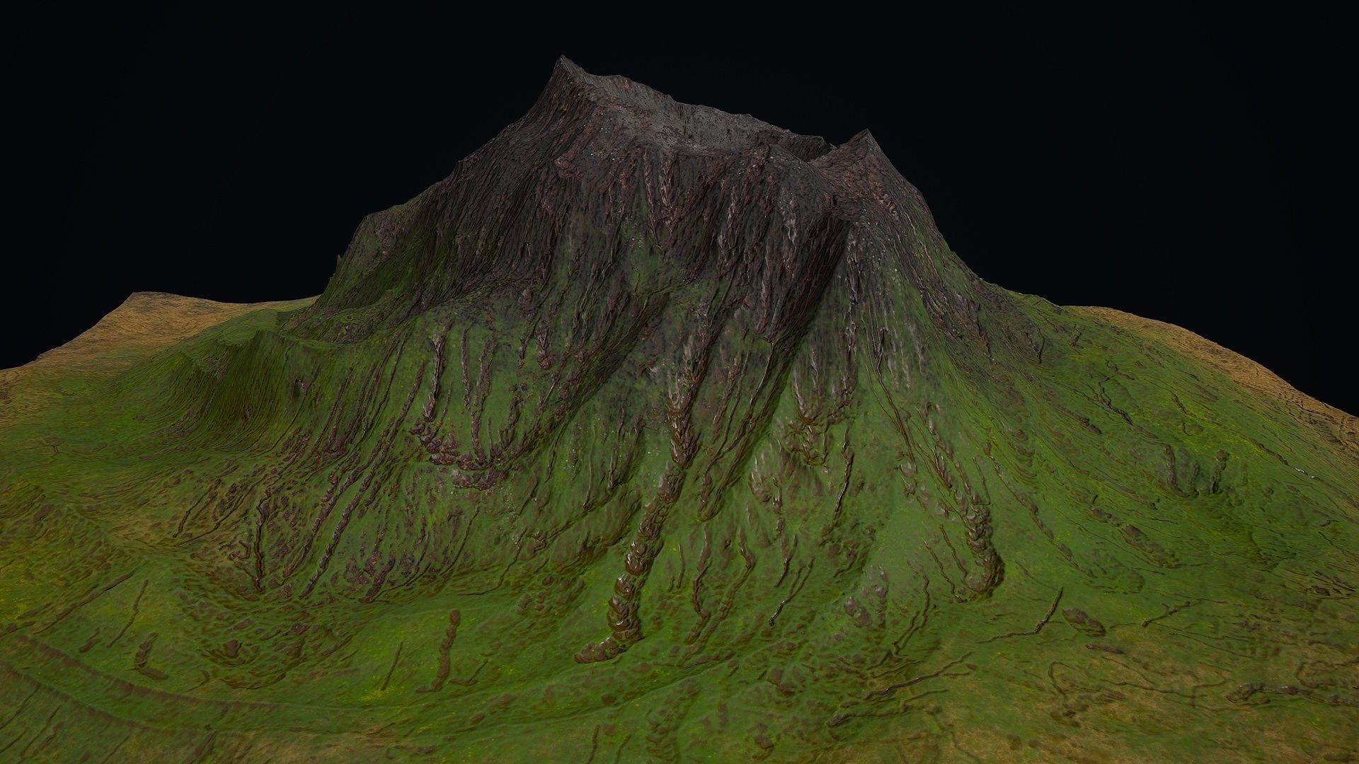 3D model Detailed volcano mountain environment asset VR / AR / low-poly ...