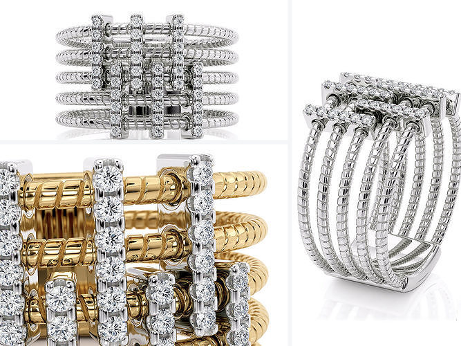 Jewelry springs ring 3D model 3D printable | CGTrader