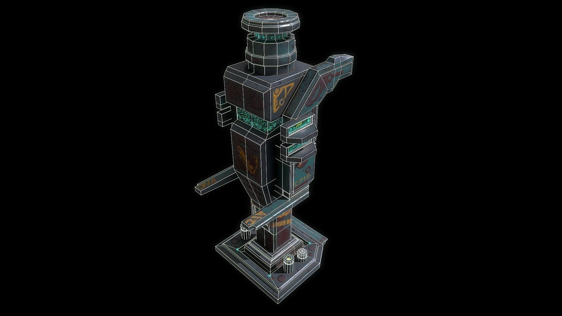 3D model Low poly sci fi administrative building 2 VR / AR / low-poly ...