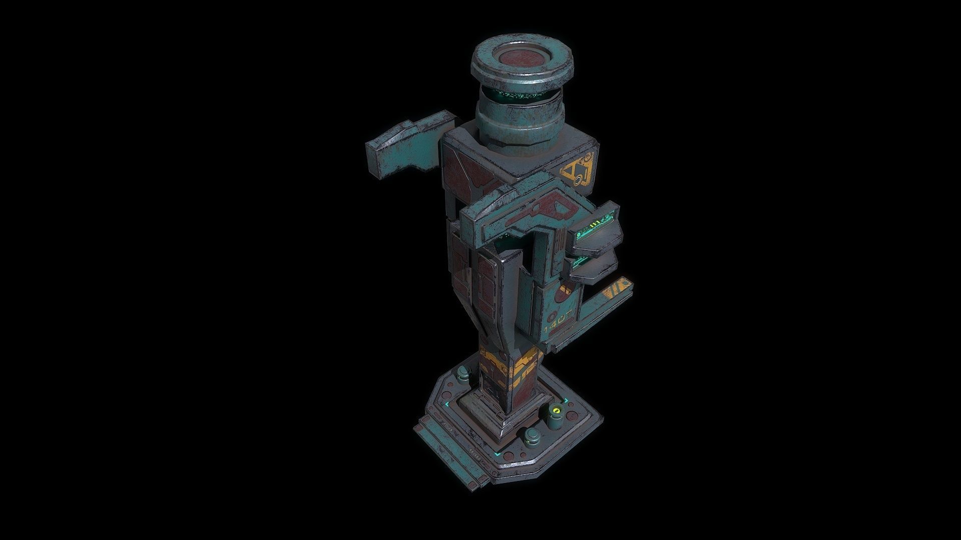 3D model Low poly sci fi administrative building 2 VR / AR / low-poly ...