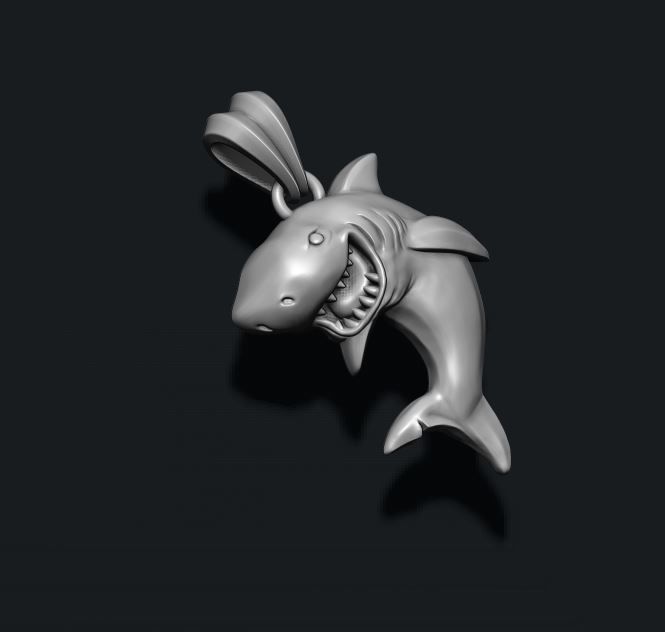 Shark pendant basrelief 3D model 3D printable | CGTrader