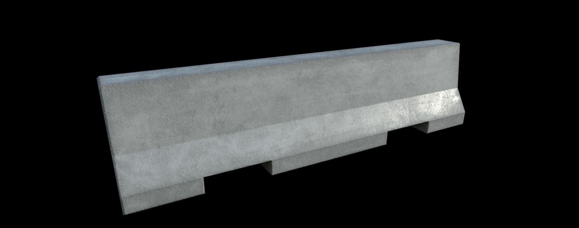 Barriers Bundle Low Poly PBR Concrete free VR / AR / low-poly 3D model ...