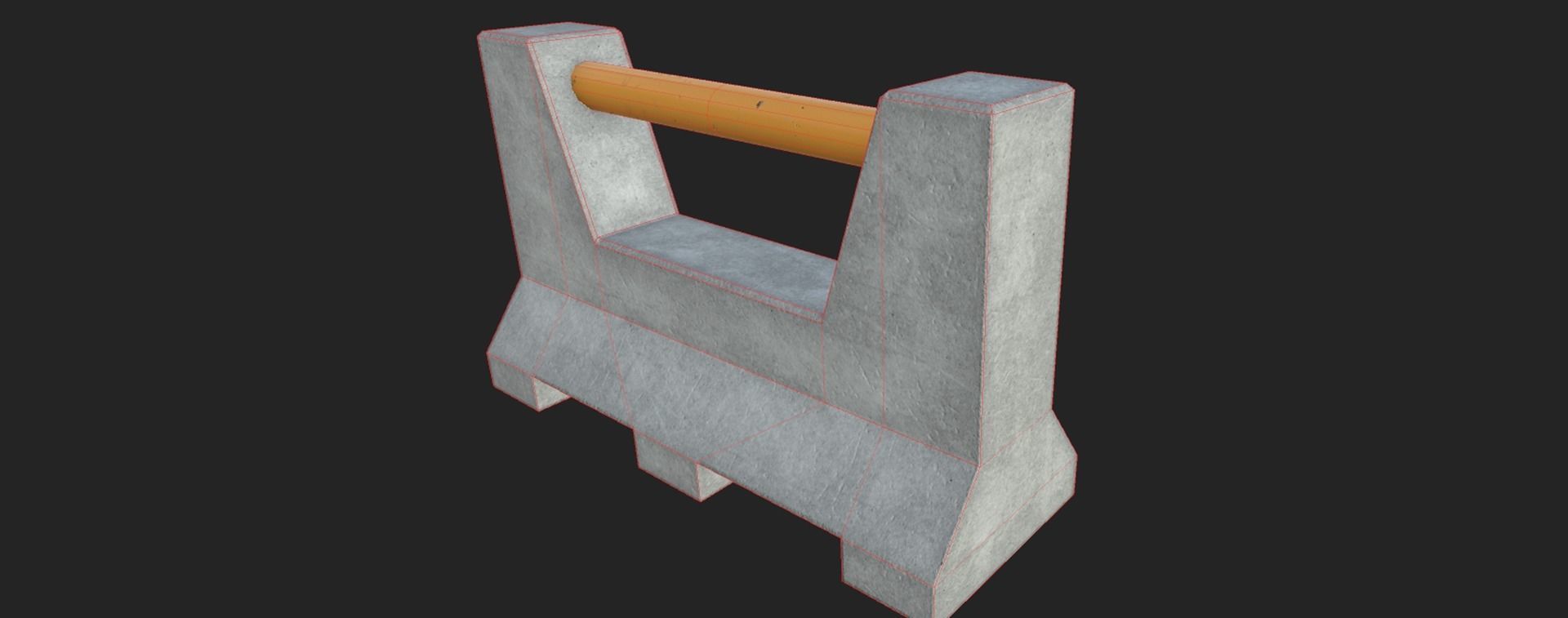 Barriers Bundle Low Poly PBR Concrete free VR / AR / low-poly 3D model ...