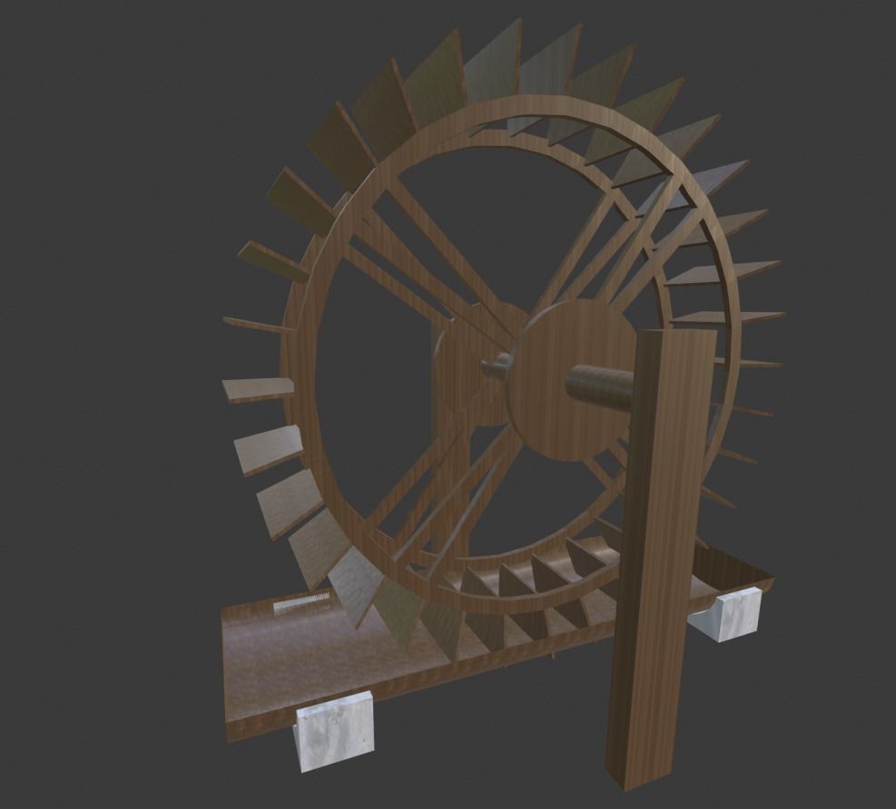 Watermill free 3D model animated rigged | CGTrader