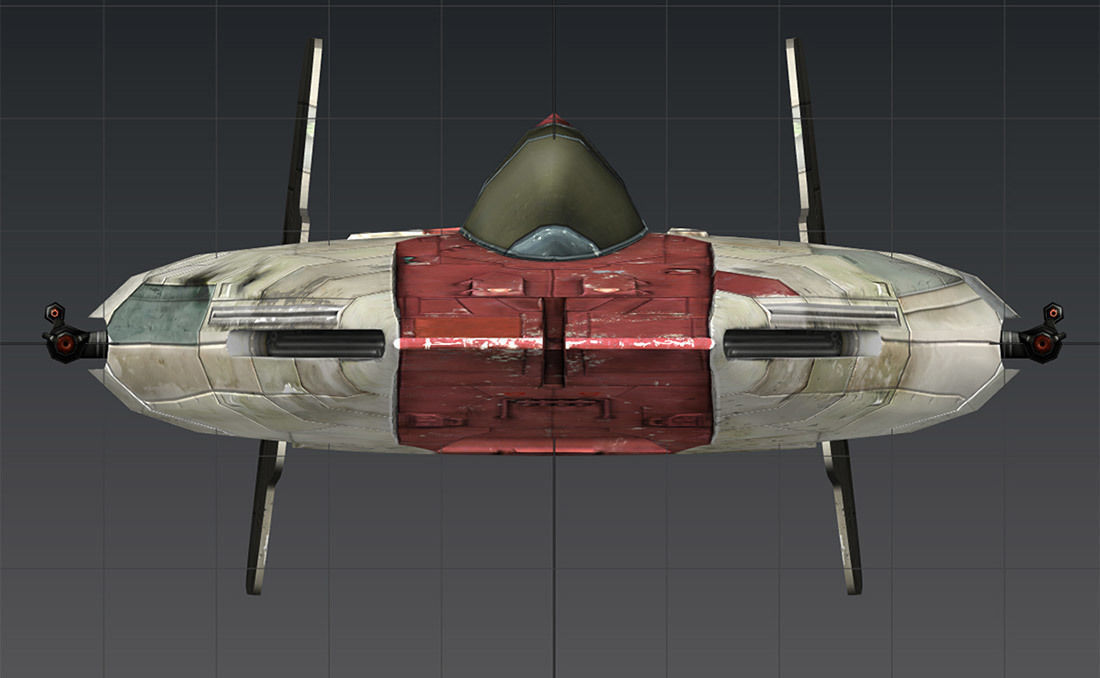 3D model Game Ready Star Wars RZ-1 A-wing interceptor Starfighter VR ...