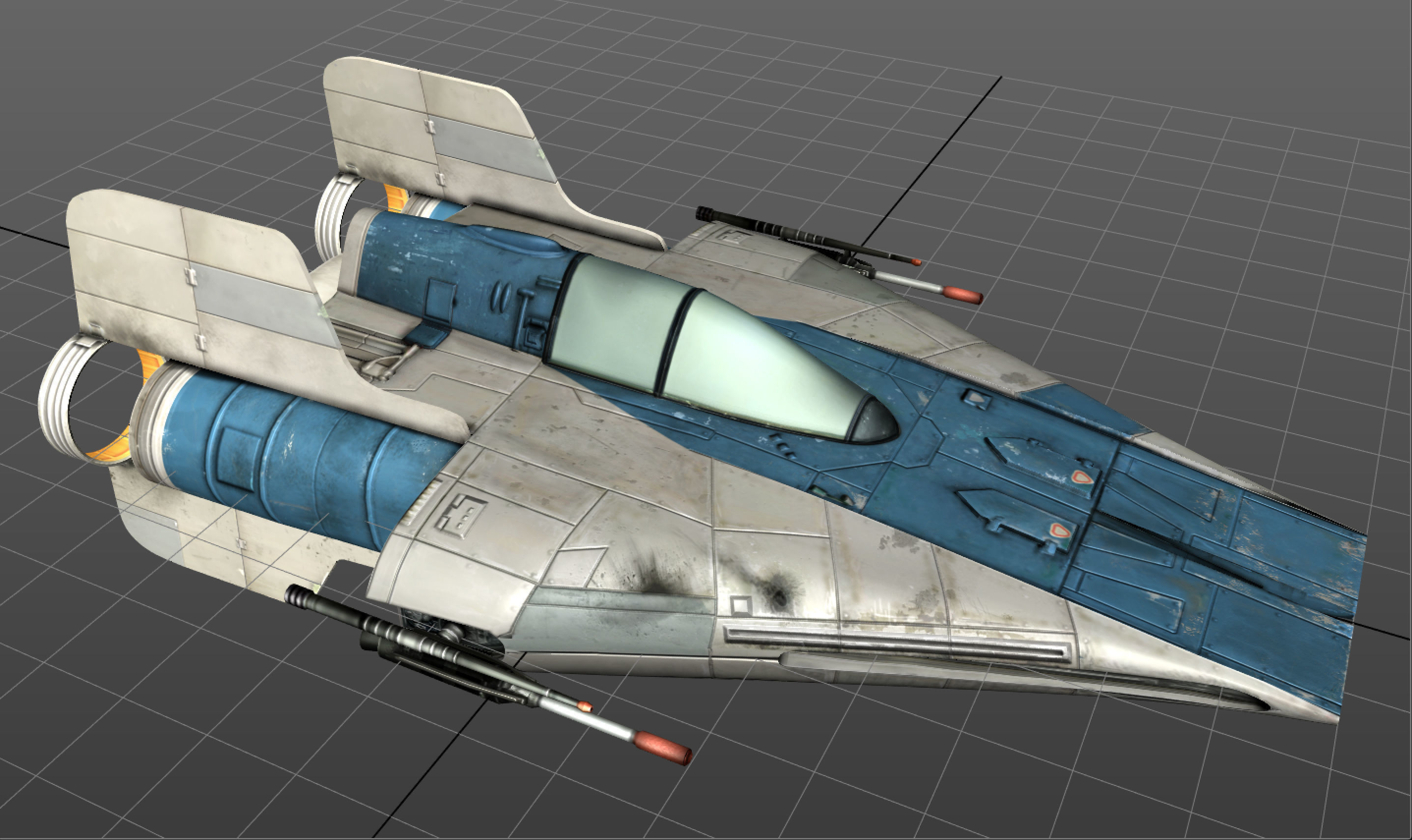 3D model Game Ready Star Wars RZ-1 A-wing interceptor Starfighter VR ...