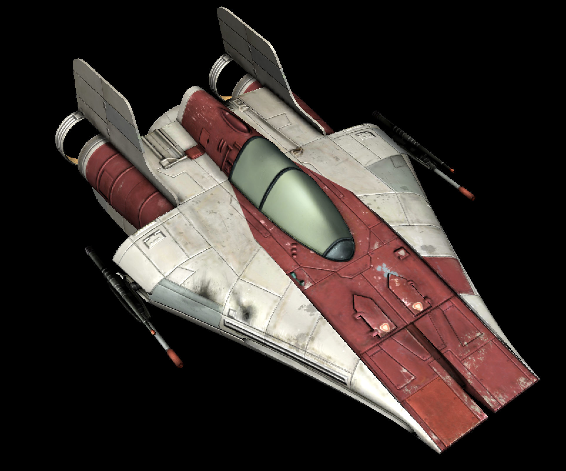 3D model Game Ready Star Wars RZ-1 A-wing interceptor Starfighter VR ...