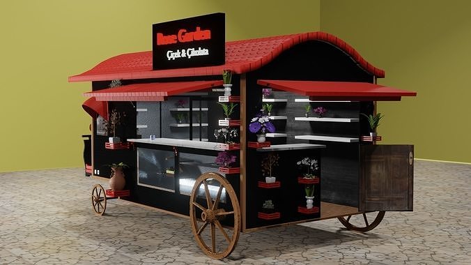 flower shop phaeton cart 3D model | CGTrader