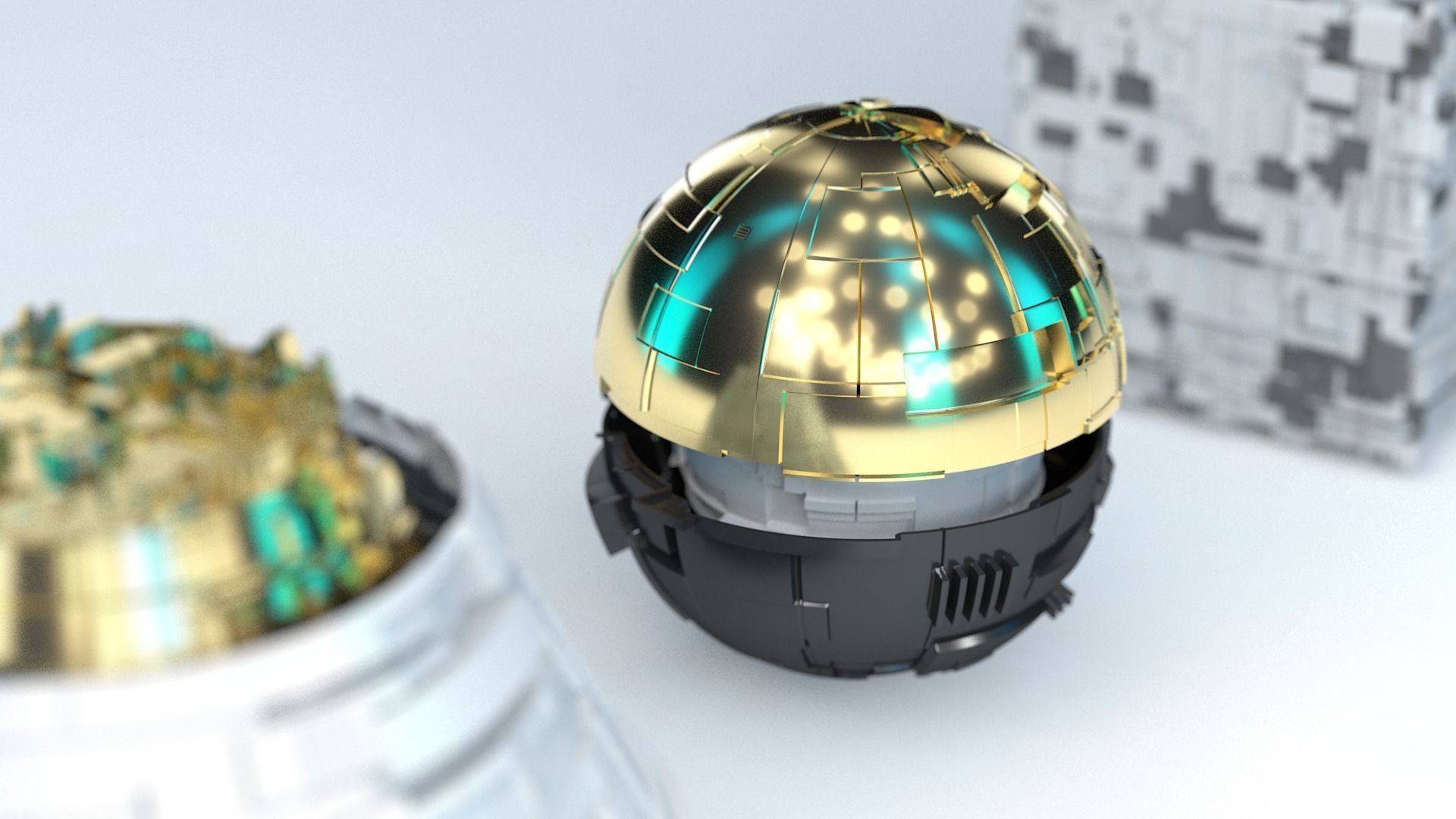 Sci-Fi Greebles Panel 3D model | CGTrader