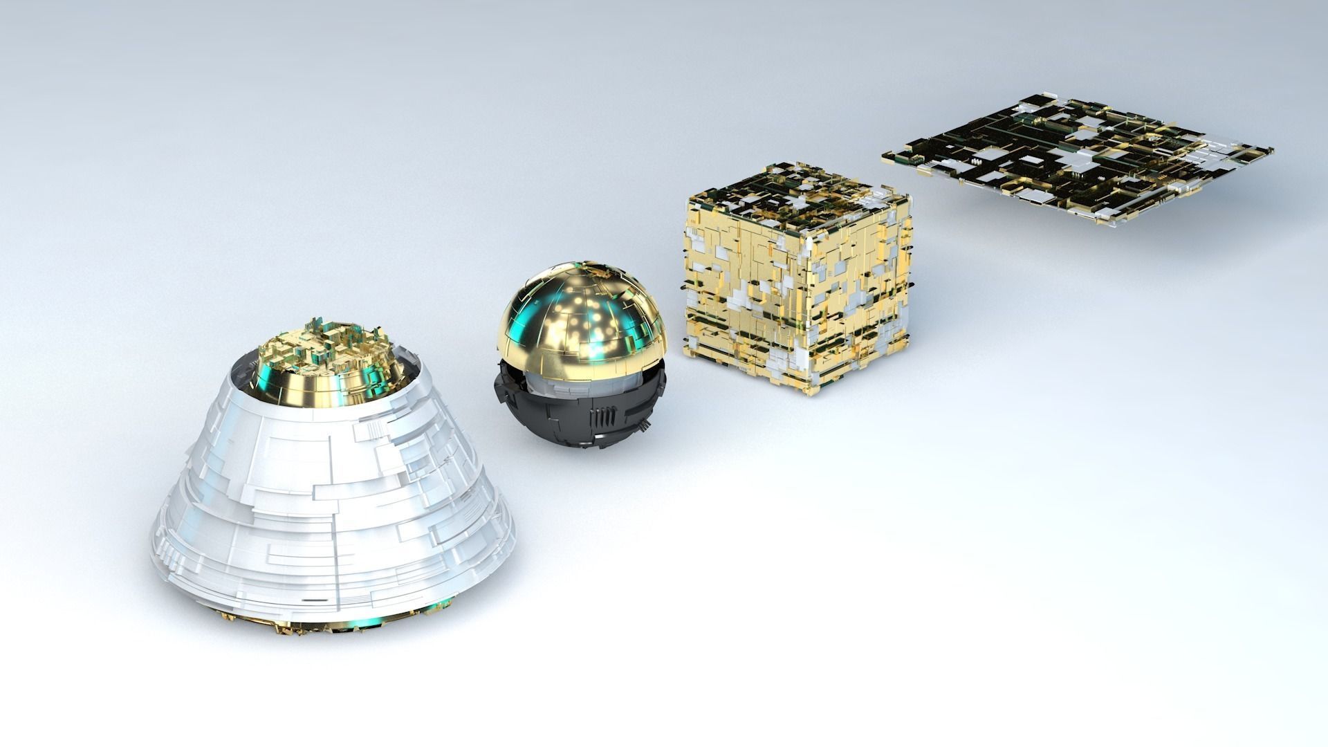 Sci-Fi Greebles Panel 3D model | CGTrader