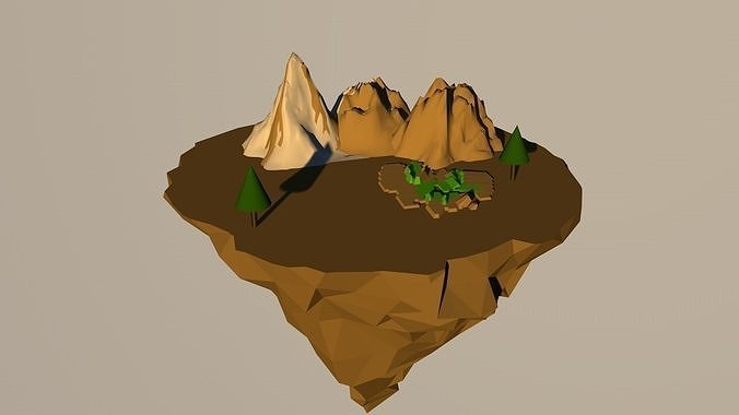 3D model tree and mountains VR / AR / low-poly | CGTrader