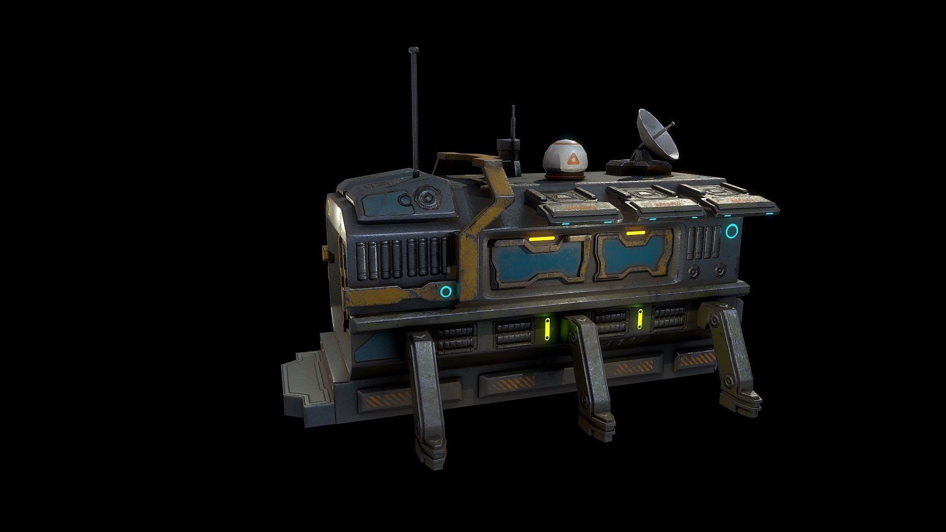 3D model Low poly sci fi living module building environment asset VR ...