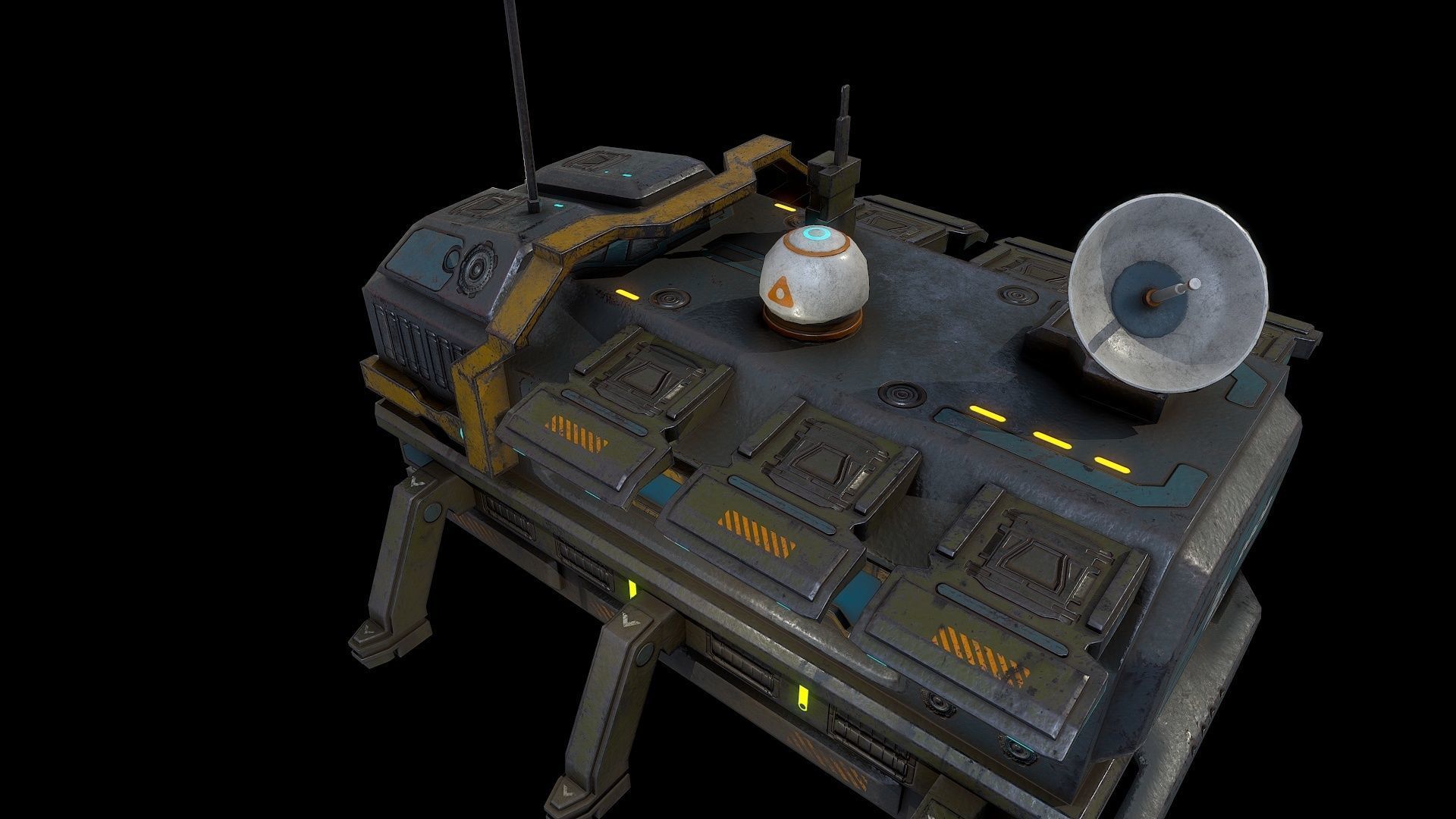 3D model Low poly sci fi living module building environment asset VR ...