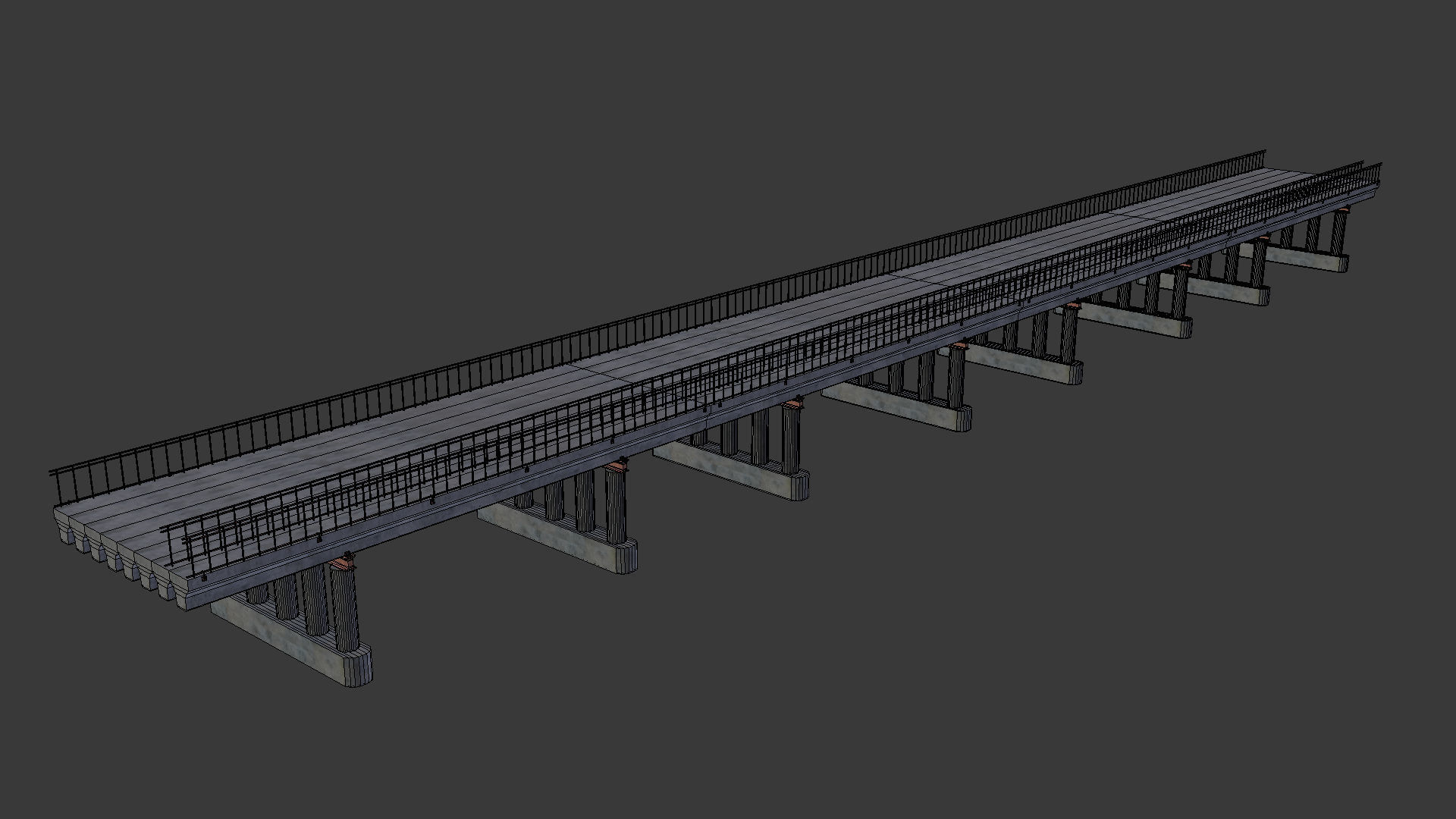 concrete bridge blocks 3D model | CGTrader