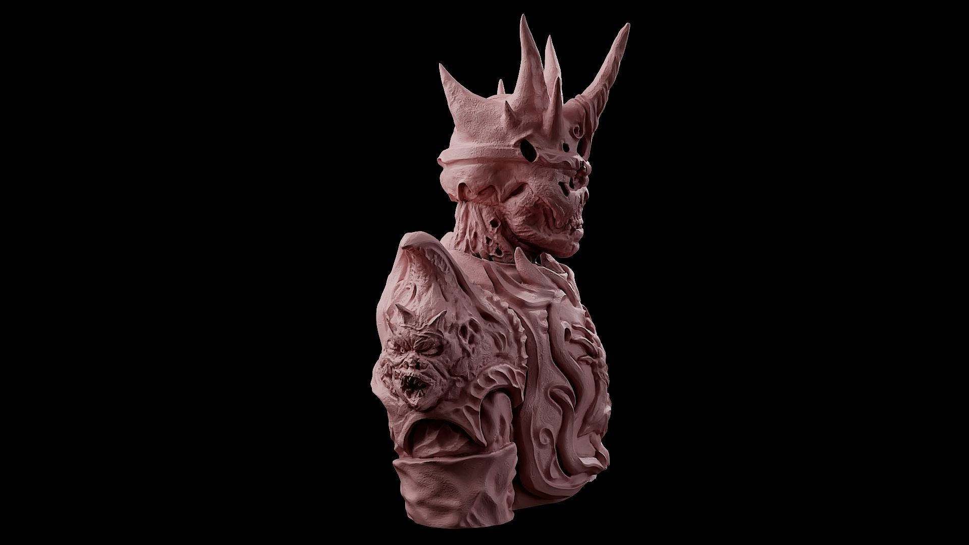 Corrupted king fantasy character bust 3D model 3D printable | CGTrader