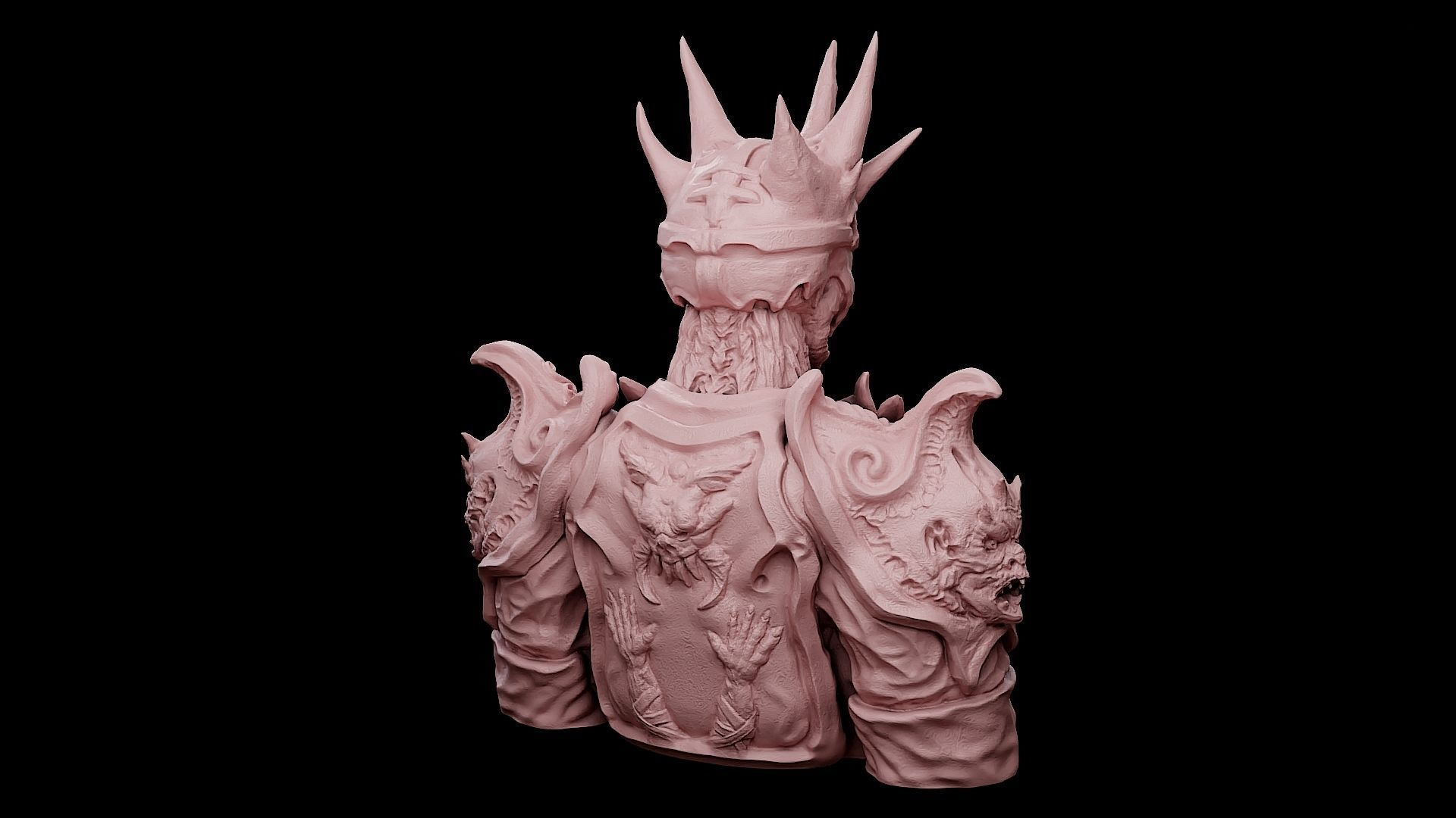 Corrupted king fantasy character bust 3D model 3D printable | CGTrader