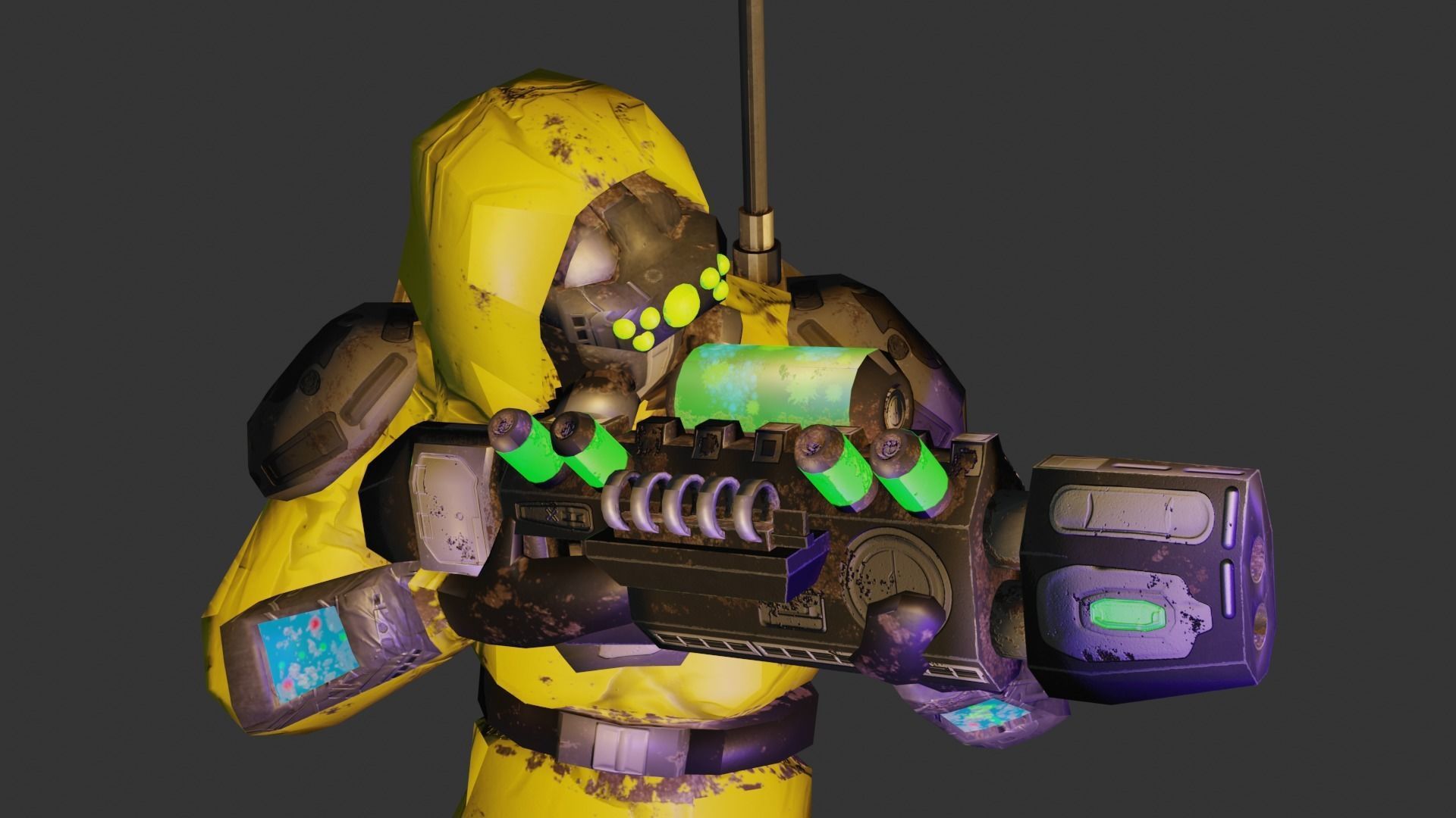 3D model Bio-Beam Rifle Sci-Fi Weapon RTS Low-Poly Model VR / AR / low ...