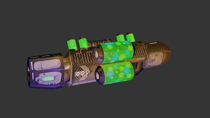 3D model Bio-Beam Rifle Sci-Fi Weapon RTS Low-Poly Model VR / AR / low ...