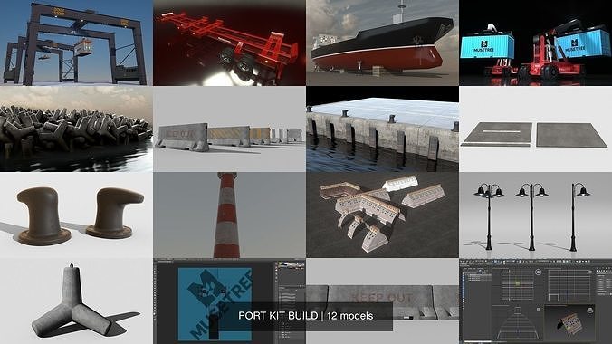 3D Model Collection PORT KIT BUILD VR / AR / low-poly | CGTrader