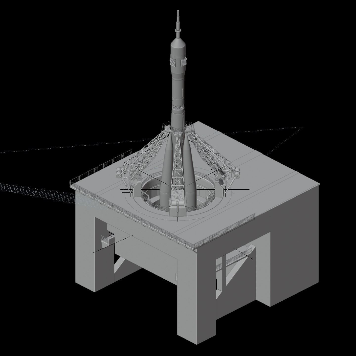 3D Russian rocket Soyuz with animation for Blender 3D model animated ...