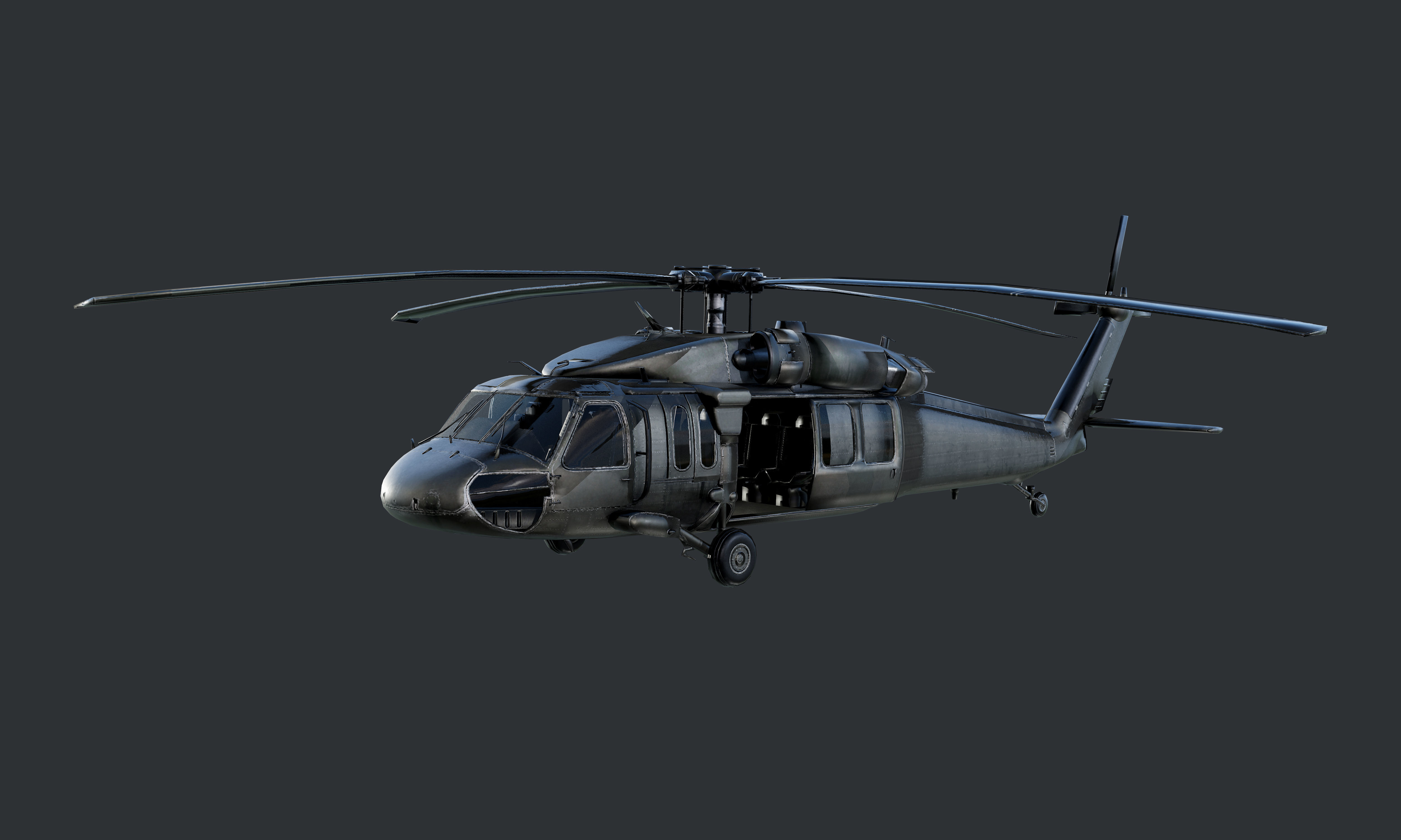 3D model GAME READY Sikorsky UH60 Black Hawk Helicopter VR / AR / low ...