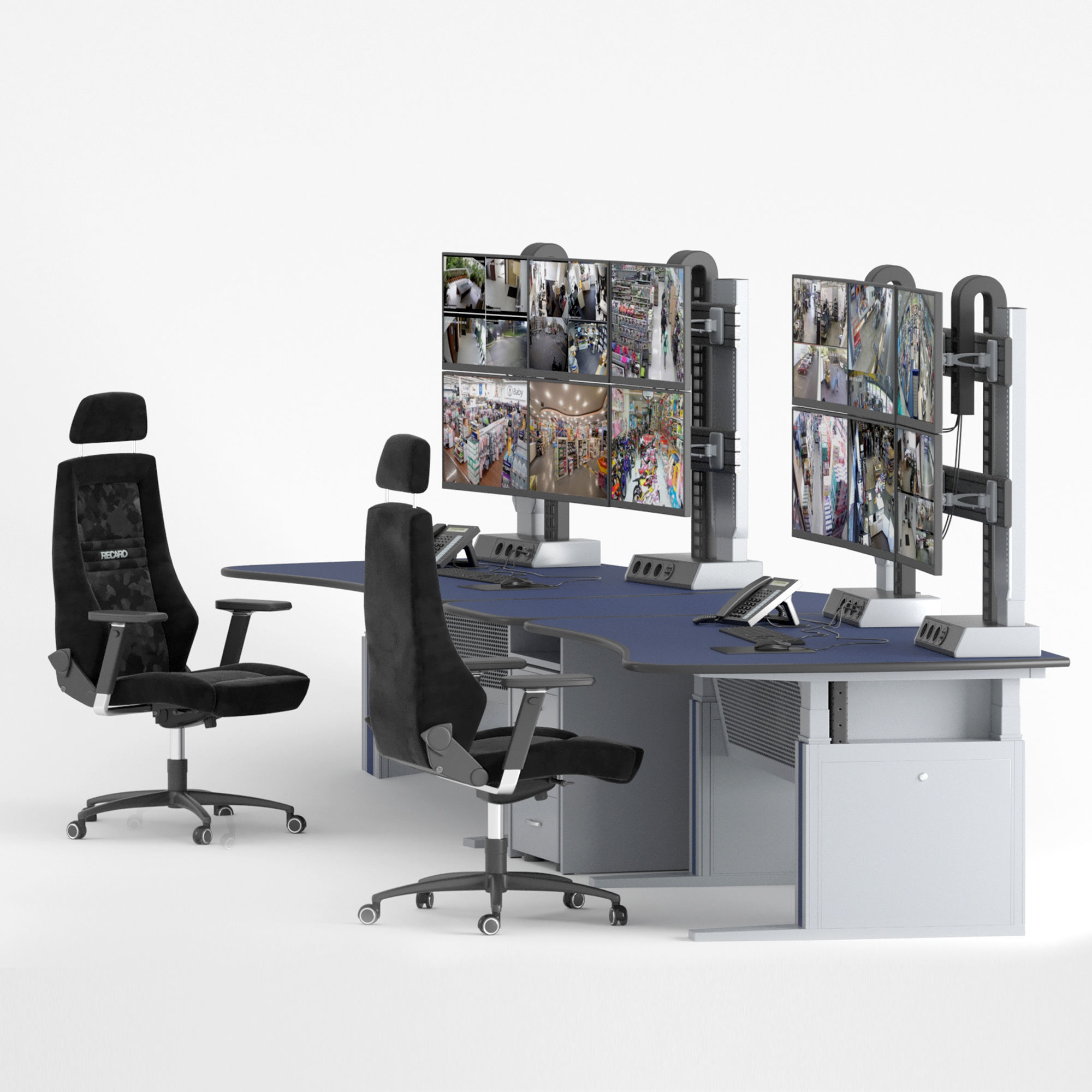 Vertiv Knurr Ergocon Control Room Infrastructure 3D model | CGTrader