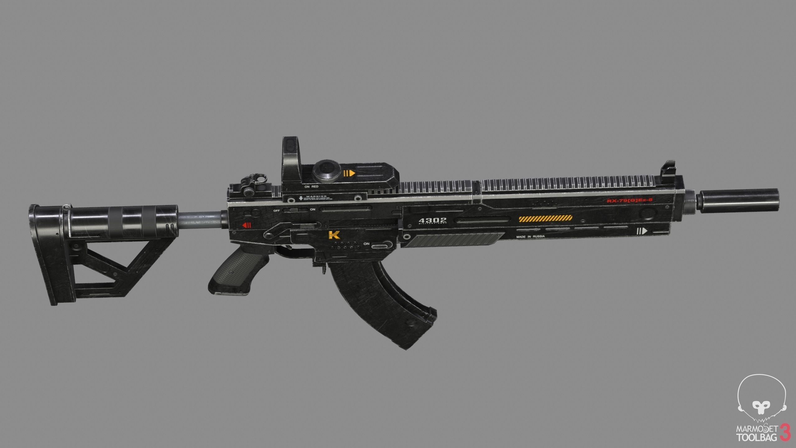 3D model Sci-Fi Automatic Weapon AK600 VR / AR / low-poly | CGTrader
