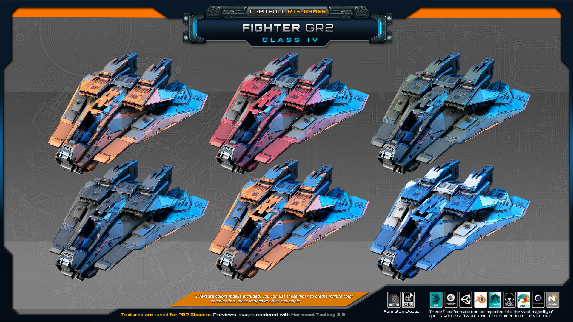 3D model SF Fighter GR2 VR / AR / low-poly | CGTrader