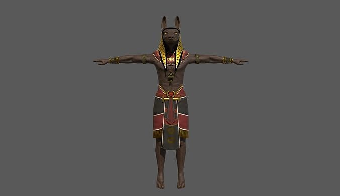 3D model Anubis Fantasy Creature rigged and animated VR / AR / low-poly ...