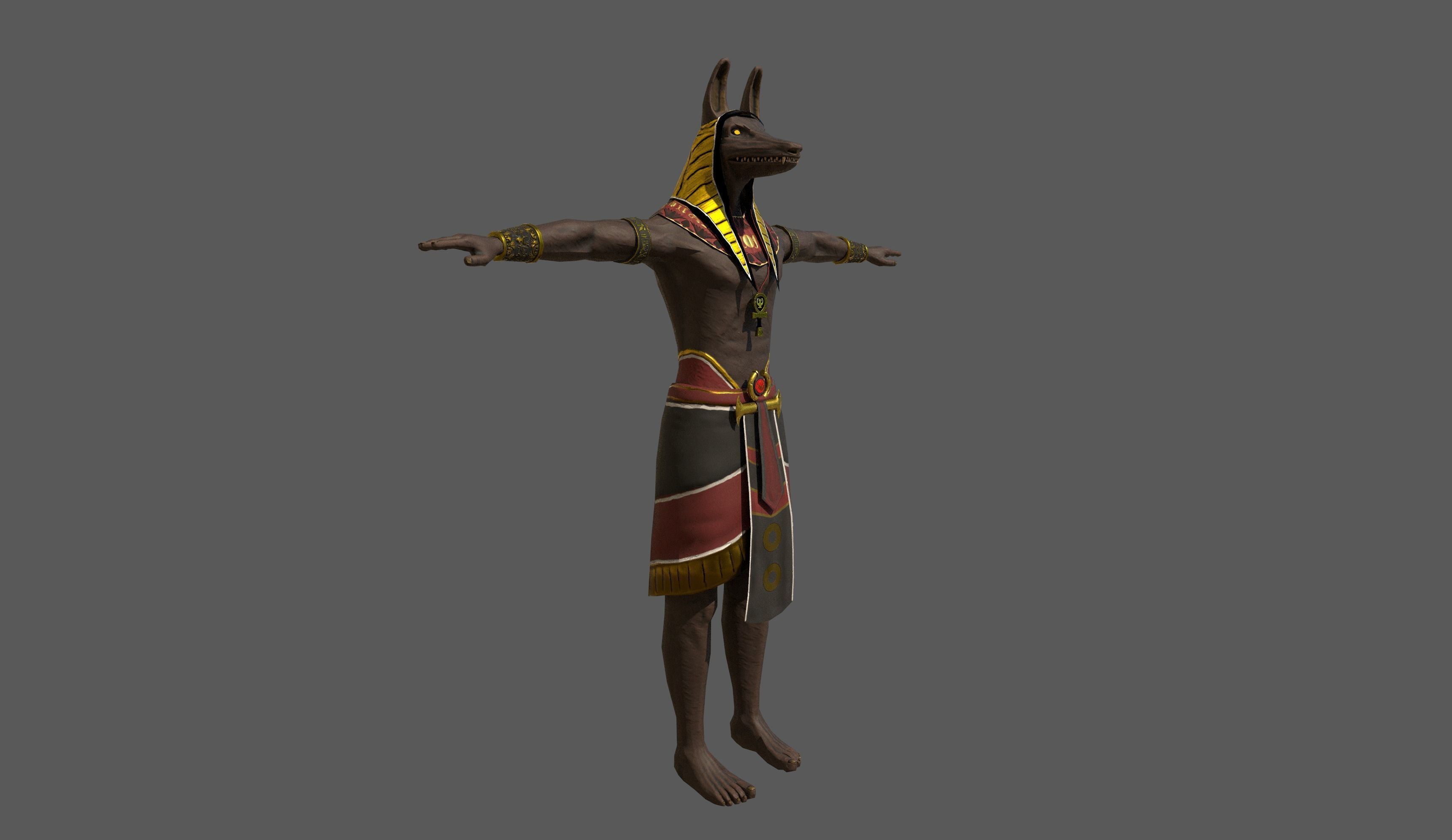 3D model Anubis Fantasy Creature rigged and animated VR / AR / low-poly ...