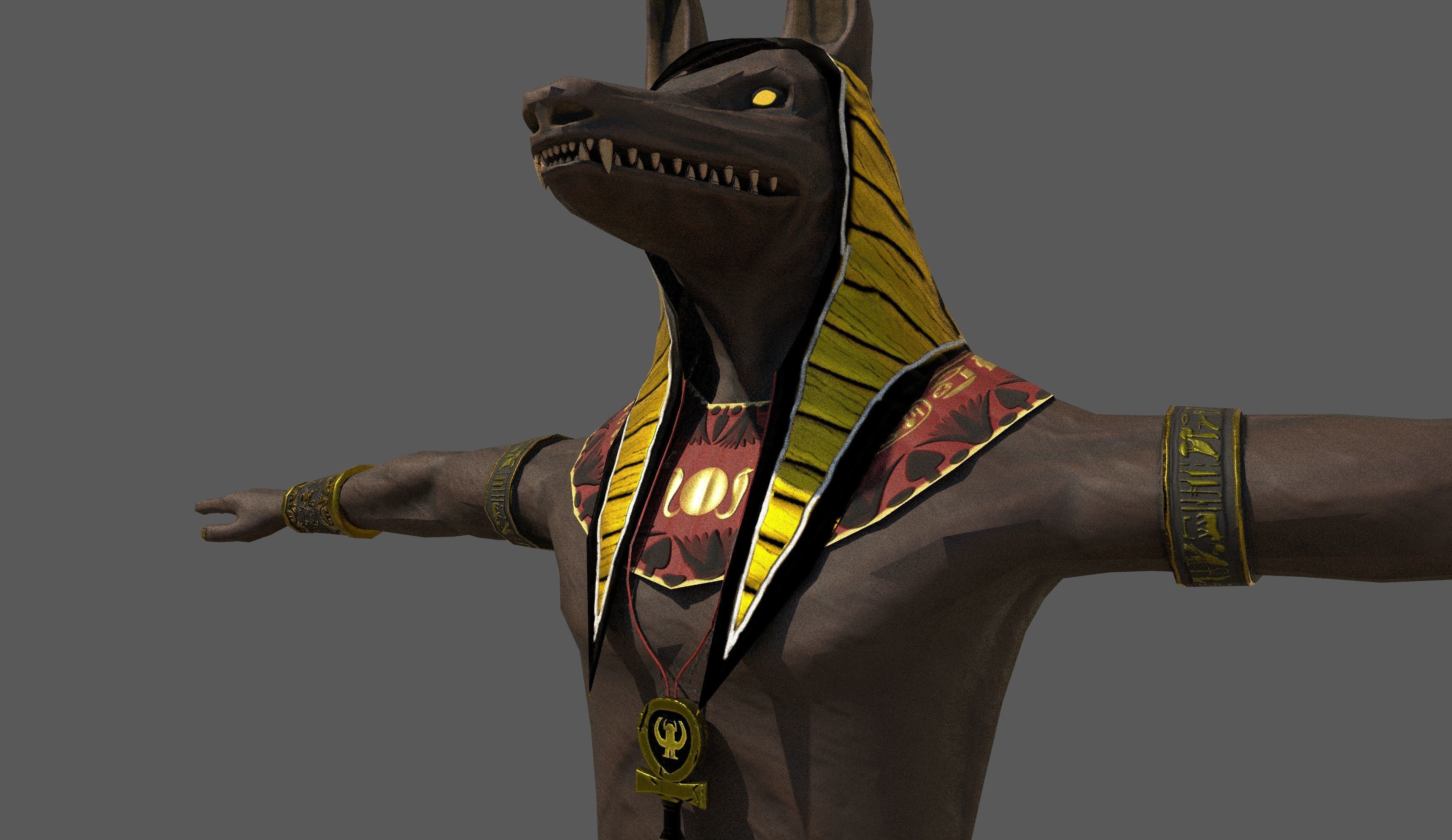 3D model Anubis Fantasy Creature rigged and animated VR / AR / low-poly ...