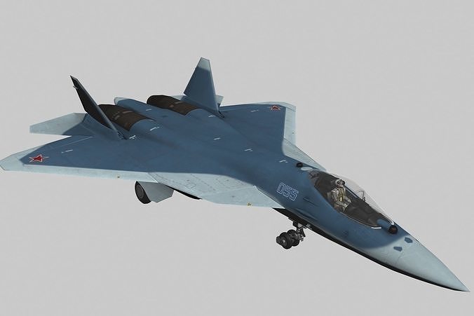 Russian SU - T50 fighter 3D model animated | CGTrader