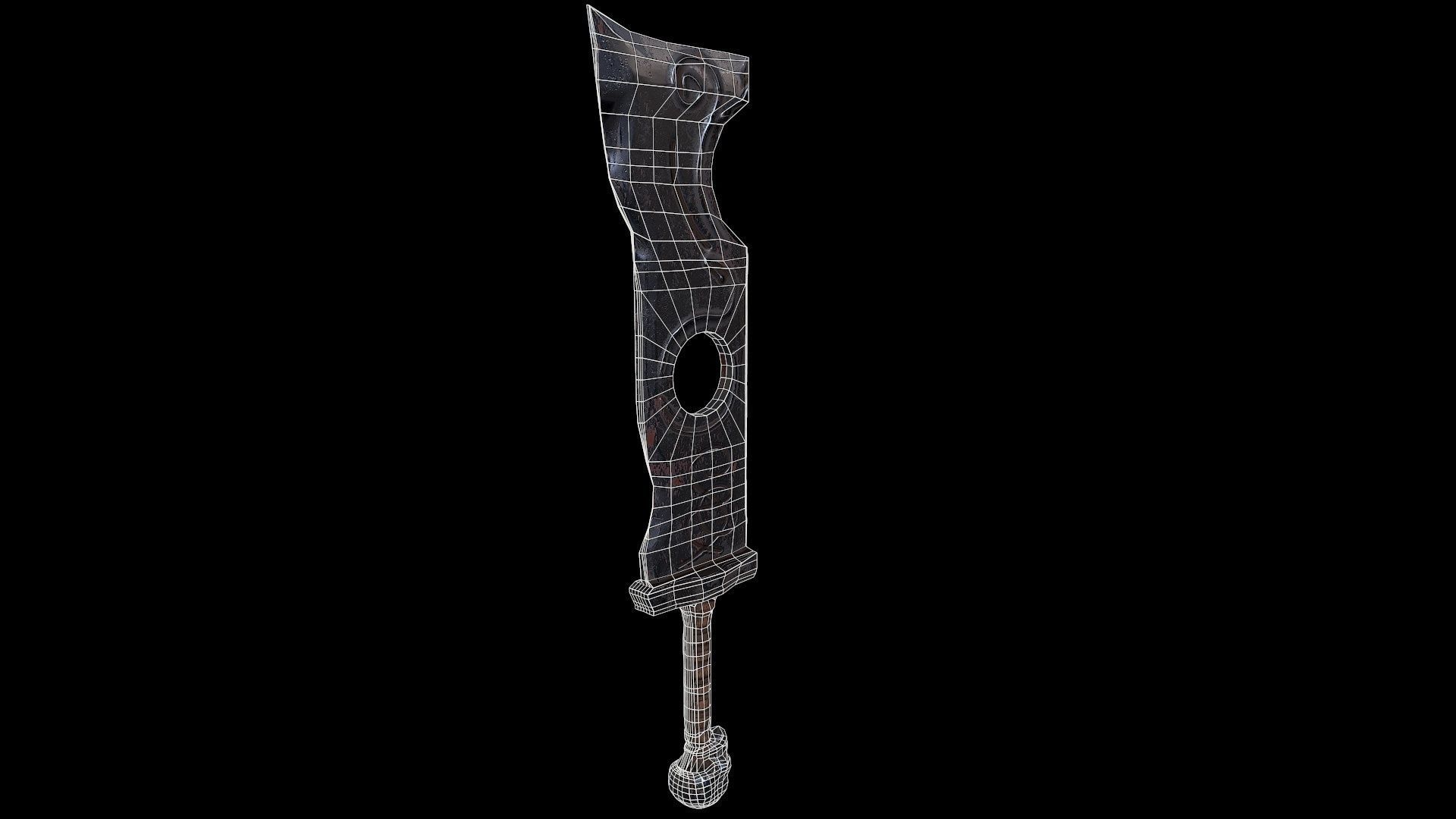 3D model Low poly fantasy cutless blade weapon VR / AR / low-poly ...