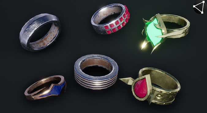 3D model Rings group of different VR / AR / low-poly | CGTrader