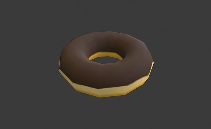 Low Poly Chocolate Donut free VR / AR / low-poly 3D model | CGTrader