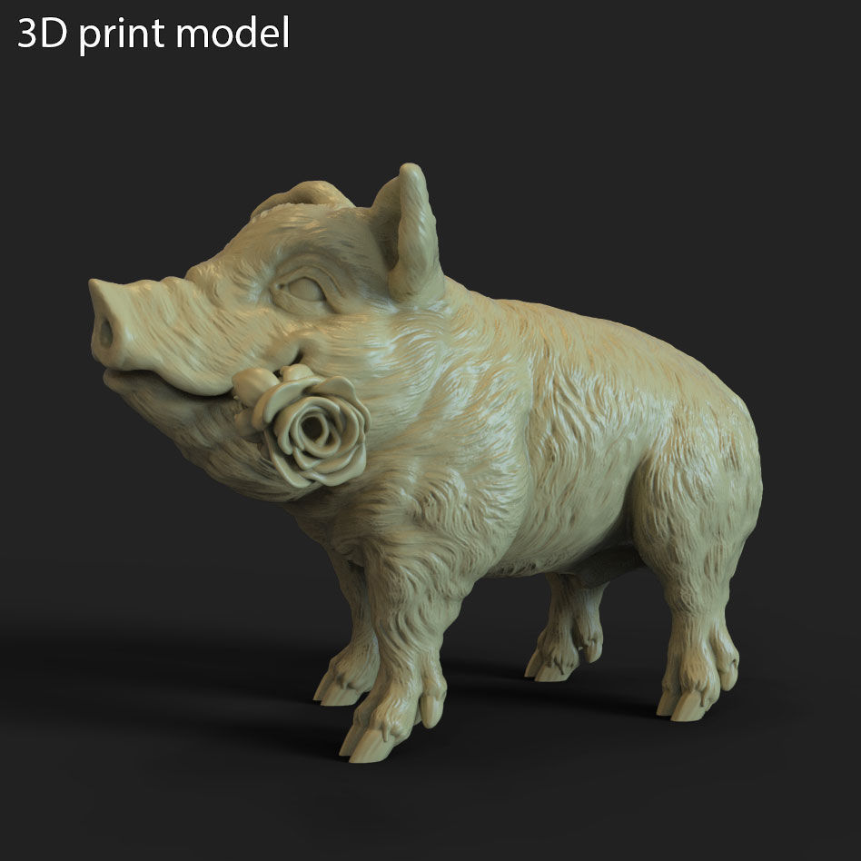Pig vol1 Miniature figure 3D model 3D printable | CGTrader
